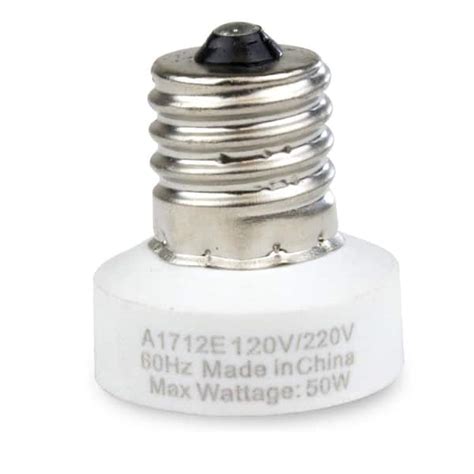 Adamax Intermediate To Candelabra Base E17 To E12 Light Bulb Adapter A1712e The Home Depot