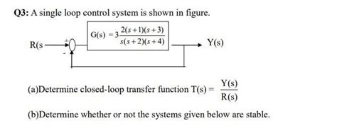 Solved Q3 A Single Loop Control System Is Shown In Figure