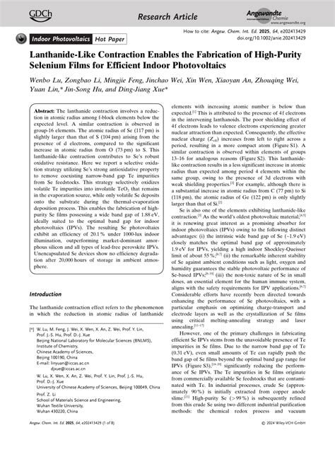 Lanthanide‐like Contraction Enables The Fabrication Of High‐purity
