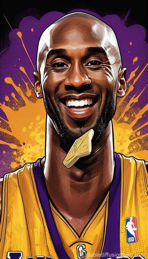 Comically Exaggerated Kobe Bryant Portrait Stable Diffusion Online