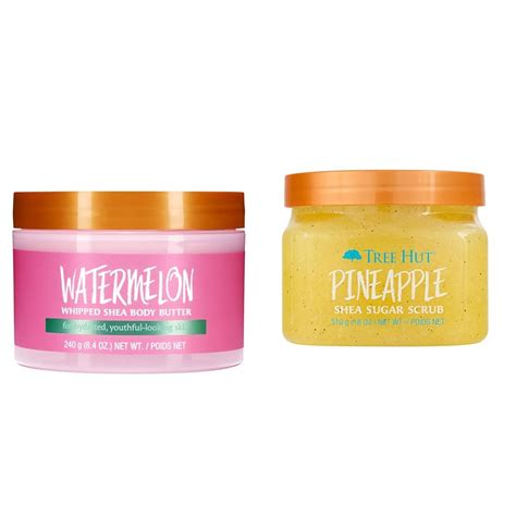 Amazon Com Tree Hut Watermelon Whipped Shea Butter 8 4oz Pineapple Sugar Body Scrub 18oz