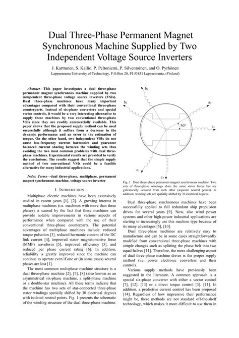 Pdf Dual Three Phase Permanent Magnet Synchronous Machine Supplied By Two Independent Voltage