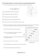 Piecewise Functions Homework Pdf Piecewise Defined Functions More
