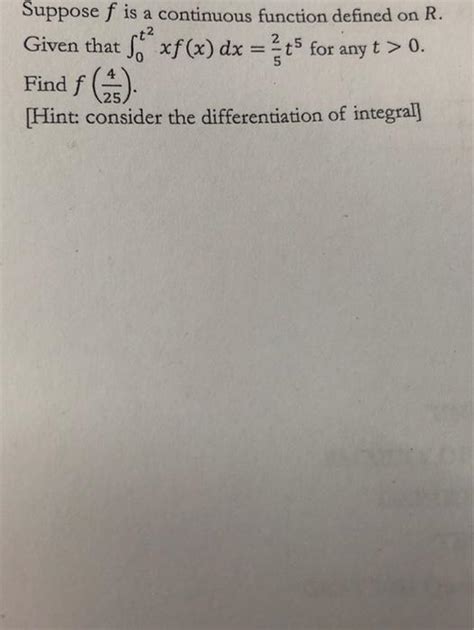 Solved Suppose F Is A Continuous Function Defined On R