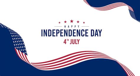 미국 독립 기념일 축하 일러스트 템플릿 프리미엄 벡터