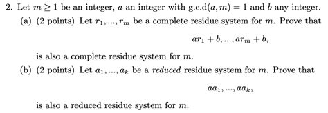 solved 2 let m≥1 be an integer a an integer with g c d