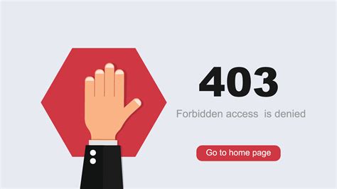 Access Denied 403 Concept Raised Hand On Red Polygon Restriction Entry Toprohibited Site