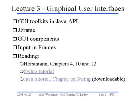 Lecture Graphical User Interfaces R GUI Toolkits