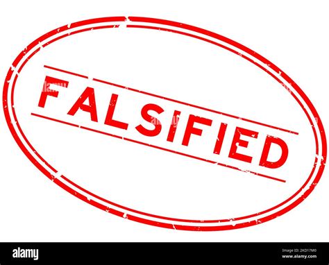 Grunge Red Falsified Word Oval Rubber Seal Stamp On White Background