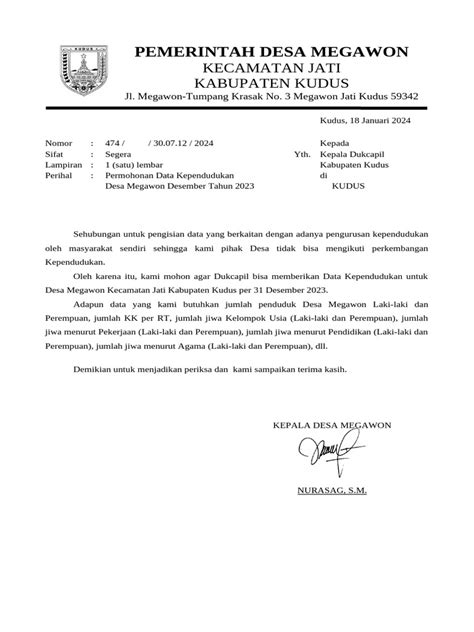 Surat Keluar Dukcapil1 Pdf