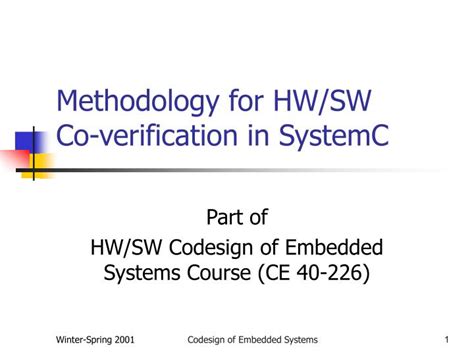 PPT Methodology For HW SW Co Verification In SystemC PowerPoint