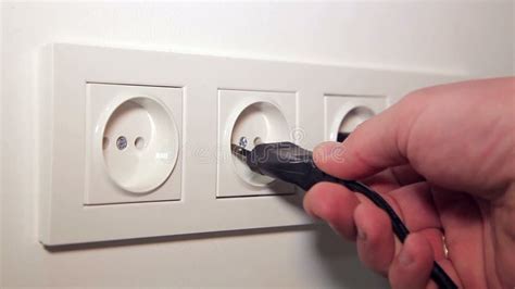 Inserting The Electrical Plug Into The Socket Stock Footage Video Of Equipment Hand 283269042