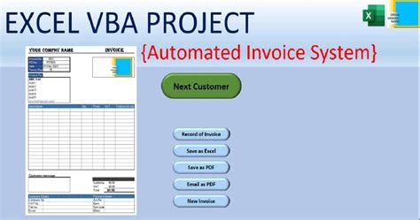 Automated Invoice System Excel Vba Project Youtube Video Link