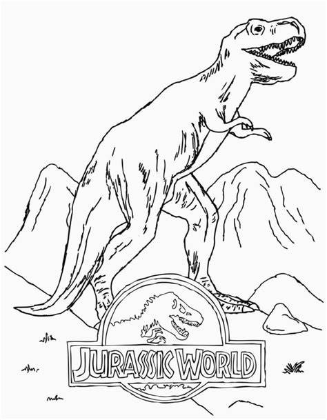 Målarbild T Rex Jurassic World Skiv Ut Gratis På