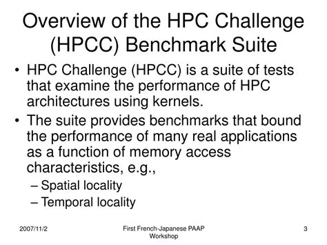 PPT The FFTE Library And The HPC Challenge HPCC Benchmark Suite PowerPoint Presentation ID