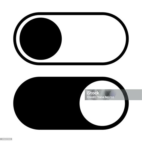 켜기 및 끄기 아이콘 스위치 기호를 토글합니다 슬라이드 기호 흰색과 검은색 슬라이더 설정 제어 사과 디자인 누름 버튼에 대한 스톡 벡터 아트 및 기타 이미지 Istock