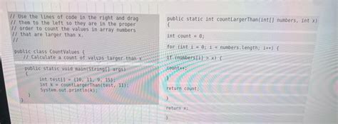Solved Public Class Countvalues 1 If Calculate A Count Of