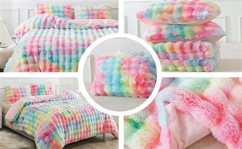 Lotus Karen Fluffy Comforter Cover Set Rabbit Fluff Faux Fur Duvet Cover King Size