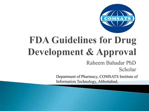 FDA Guidelines For Drug Development Approval PPTX
