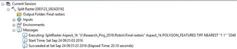 missing output from arcgis split raster tool geographic information
