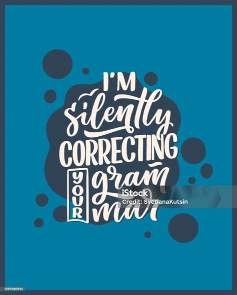 문법에 대한 손으로 그린 글자 작곡으로 설정합니다 재미있는 슬로건 고립 된 서예 따옴표 책 표지 엽서 티셔츠 프린트 또는 포스터에 대한 훌륭한 디자인 벡터 개념에 대한 스톡