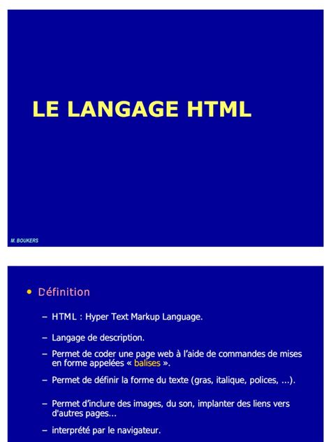 Le Langage Html Formulaires Pdf Langage De Balisage Html