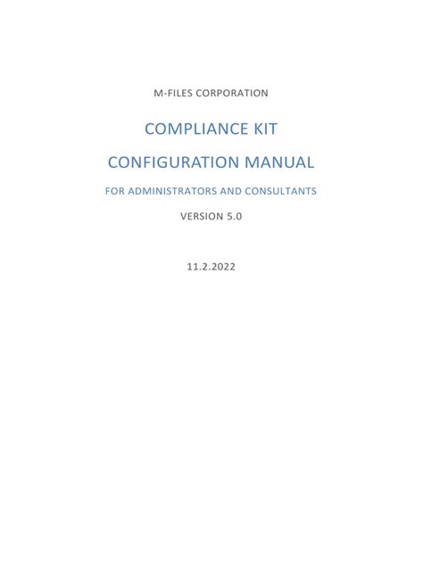 Compliance Kit Configuration Manual Pdf Json Version Control