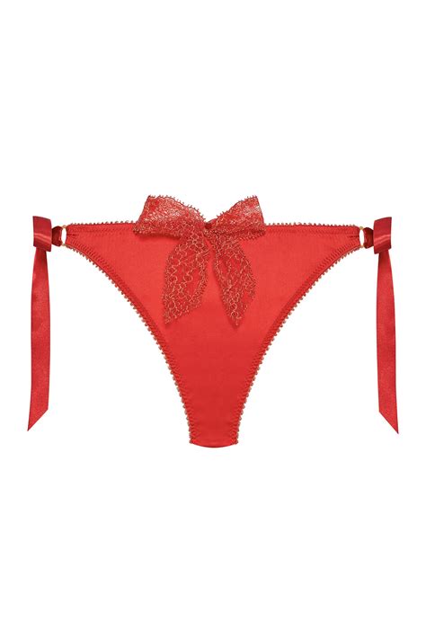 Geisha Red Tied Bow Panties Cadolle
