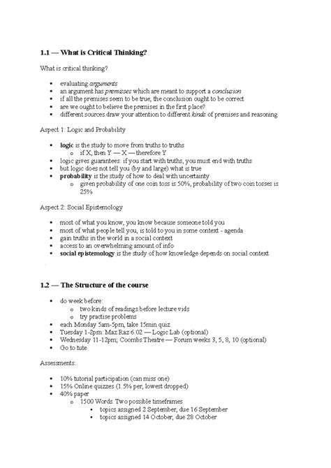 PHIL Notes What Is Critical Thinking What Is Critical Thinking