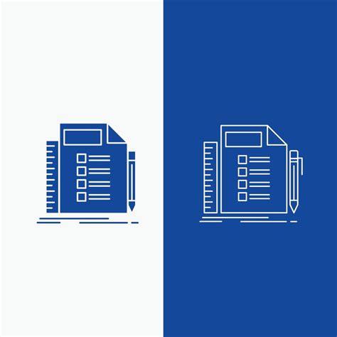 Business List Plan Planning Task Line And Glyph Web Button In Blue Color Vertical Banner For