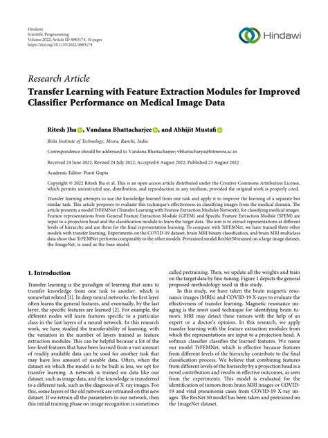 Pdf Transfer Learning With Feature Extraction Modules For Improved