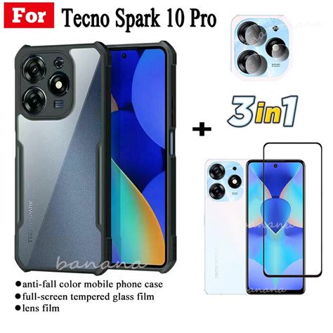 In Tecno Spark Pro Anti Fall Mobile Phone Case Spark Pro Spark Pro Tempered Glass