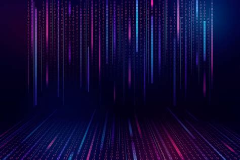 바이너리 코드 디자인의 흐름 무료 벡터