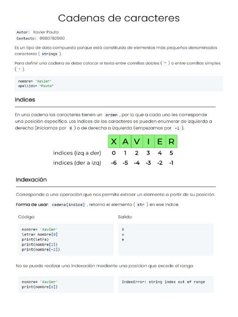 Cadenas De Caracteres Pdf