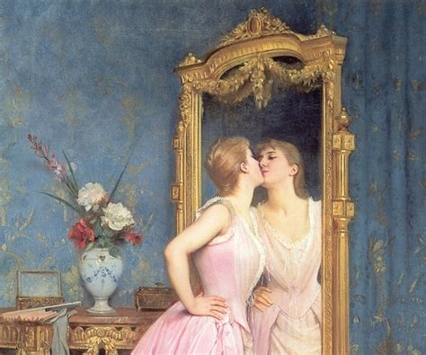 Auguste Toulmouche 1829 1890 프랑스화가작품 이 작품은 신화 속 ‘나르시소스의 이야기를 떠오르게 한다 거울을 보고 거울에 비친 자신의 모습이 참