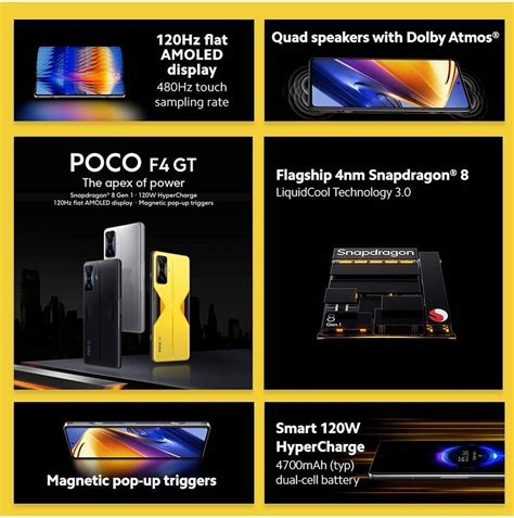 Xiaomi Poco F4 GT 5G Smartphone 6 67 Flat AMOLED Dot 120Hz Display 12GB RAM 256 GB Storage