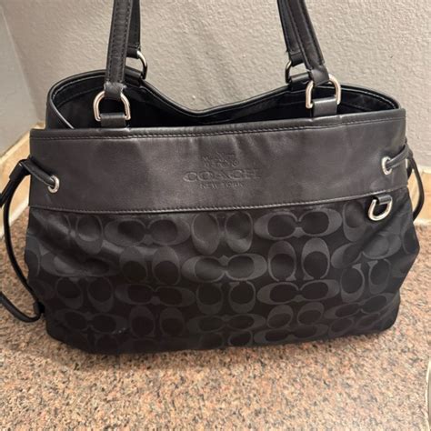 Coach Bags Coach Black On Black Signature Shoulder Tote Bag Poshmark