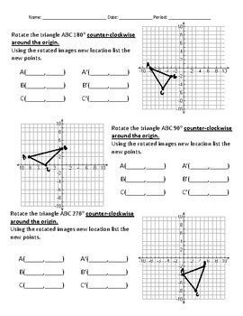 Rotations On A Coordinate Plane By Macks Math Tpt