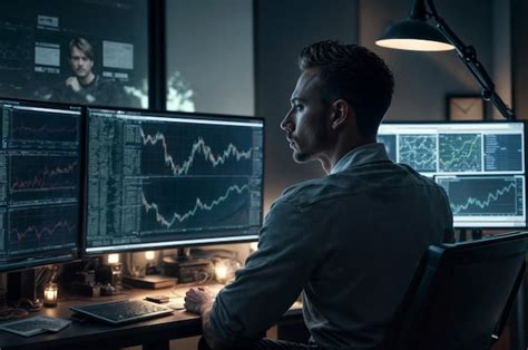premium photo side view of serious trader sitting in front of