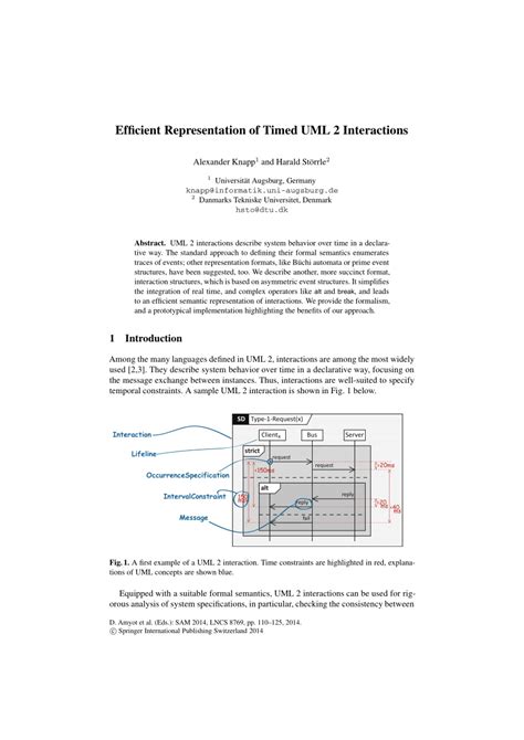 Pdf Efficient Representation Of Timed Uml 2 Interactions