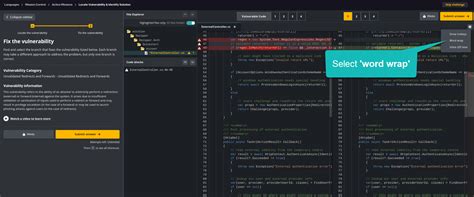 How To Wrap The Text When Playing A Challenge In Secure Code Warrior