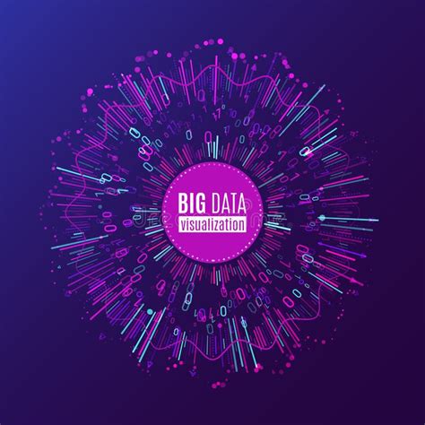 Big Data Visualization Abstract Background With Dots Array And Binary Code Stock Vector