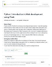 Python Introduction To Web Development Using Flask GeeksforGeeks Pdf