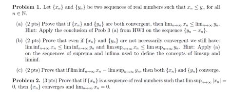 Solved Problem Let X N And Yn Be Two Sequences Of Chegg