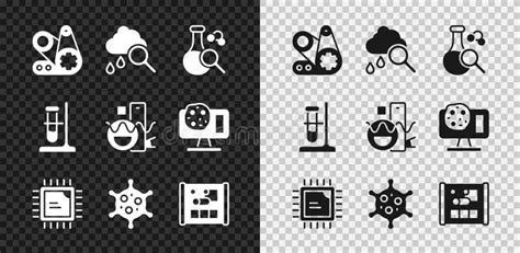 Set Timing Belt Kit Cloud With Rain Test Tube Processor Cpu Virus Graphing Paper For