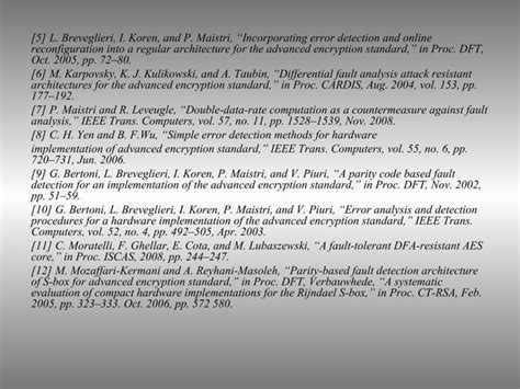 Fault Detection Scheme For Aes Using Composite Field Ppt