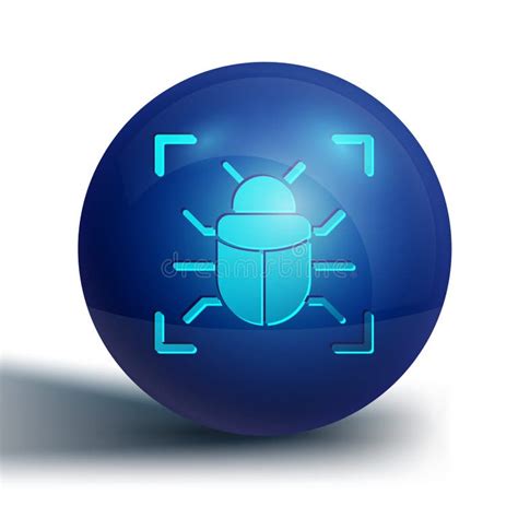 Blue System Bug Concept Icon Isolated On White Background Code Bug Concept Bug In The System