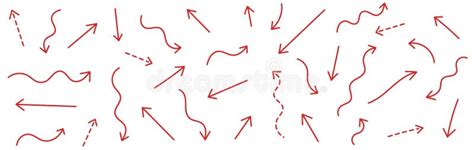 Arrows Set Collection Vector Contour Line Editable Outline Stroke Thickness Banner Background