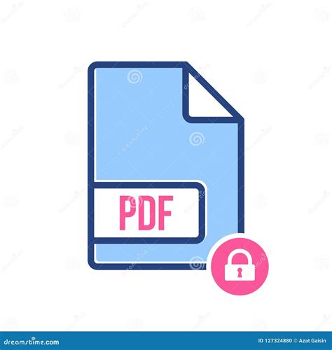 PDF Document Icon Pdf Extension File Format Icon With Padlock Sign PDF Document Icon And