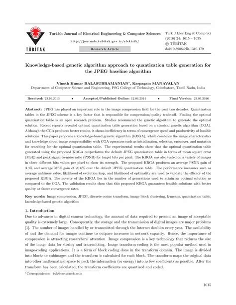 Pdf Knowledge Based Genetic Algorithm Approach To Quantization